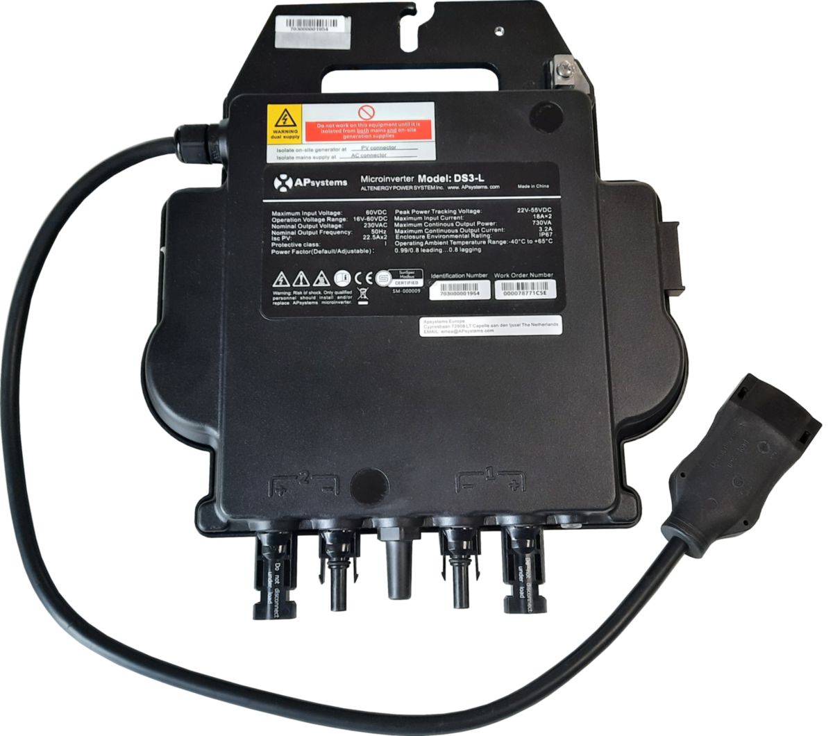 SYSTOVI - Micro onduleur double APsystems DS3L garanti 20 ans Réf ...