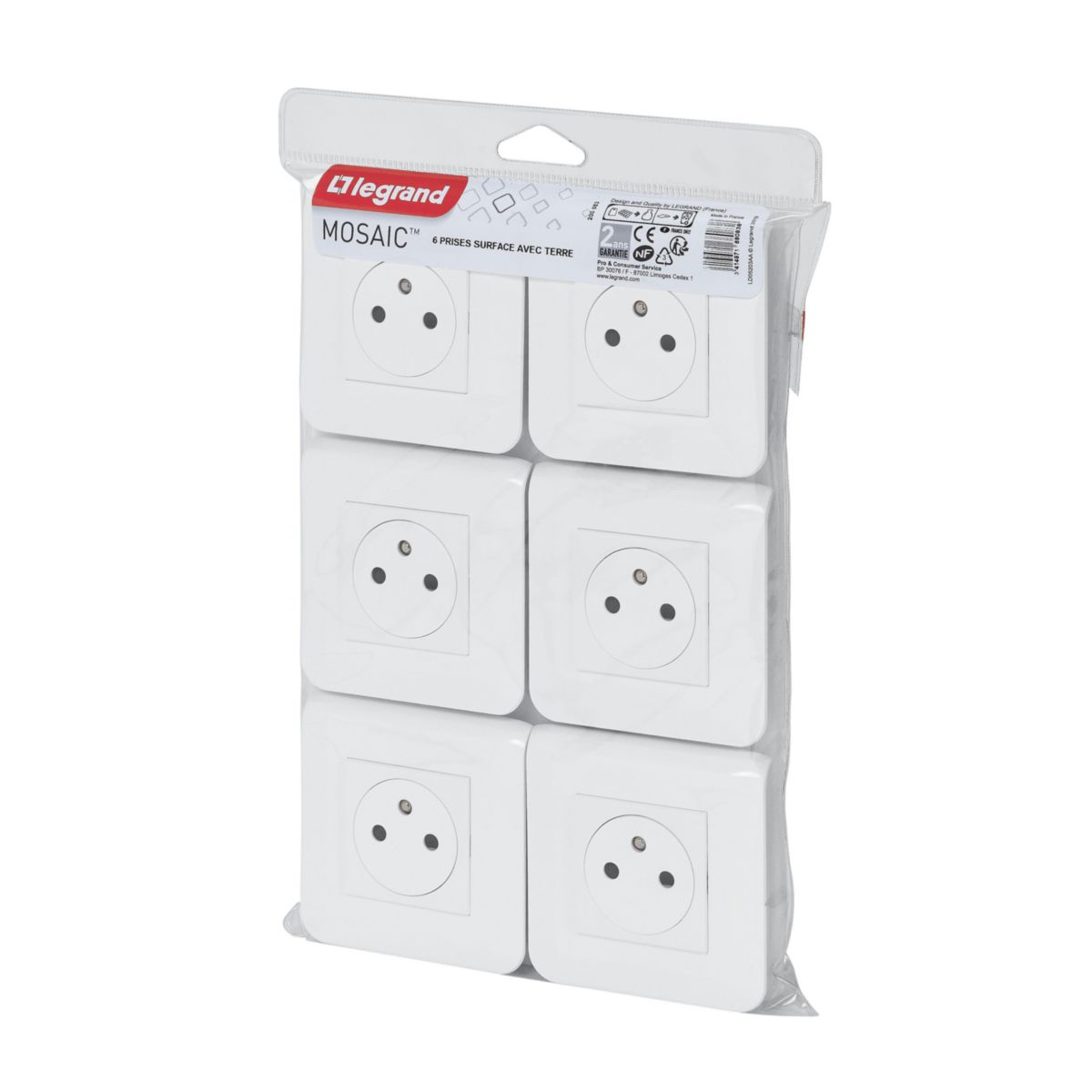 LEGRAND - Prises de courant Mosaic Surface complètes - 2P+T - avec ...