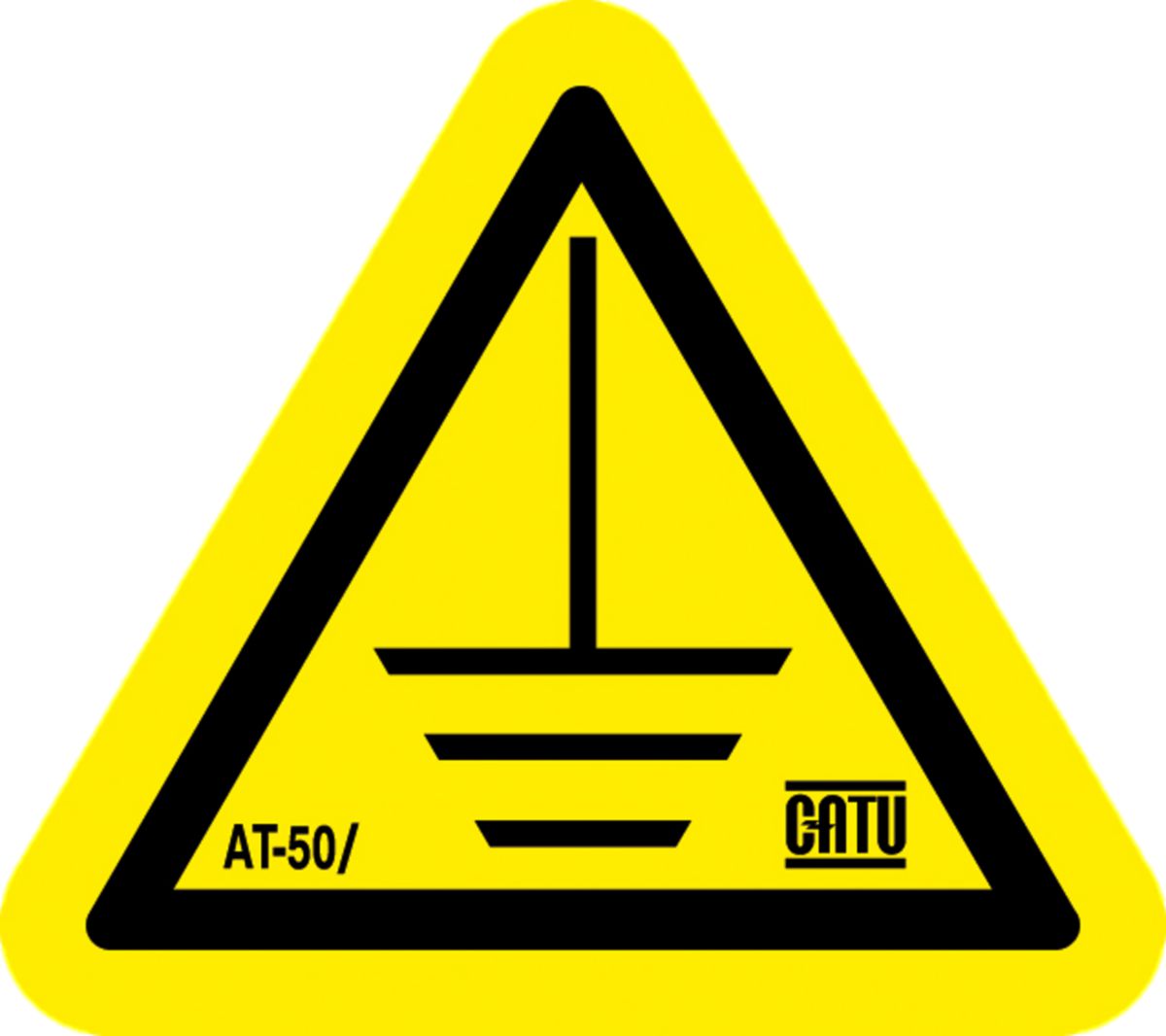 CATU - Etiquettes adhésives ''terre'' - triangle côté 50 mm - boite de ...