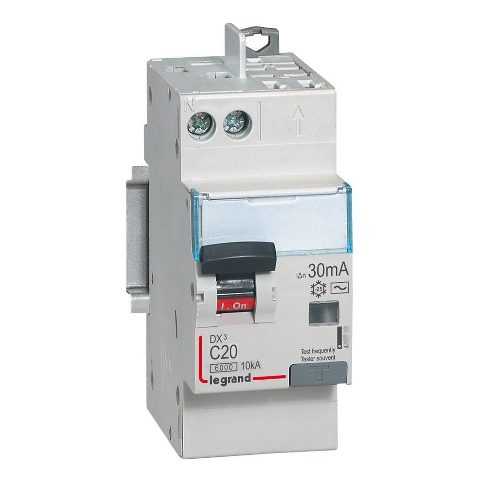 LEGRAND - Legrand Disjoncteur diff DX3(cube) 6000 -vis/auto-U+N 230V alternatif 20A-type AC-30mA ...
