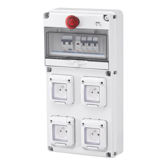 GEWISS - Coffret etage monophase 40a - id 30ma 68 asc 4 pc 2P+T 16a 230v Réf FR60148N | CDL ELEC