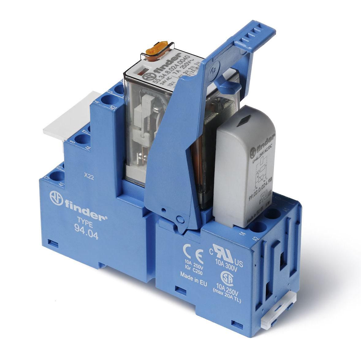 FINDER - Rel.onterf.4rt 7a 24vdc led+diode Réf 583490240050SPB | CDL-ELEC