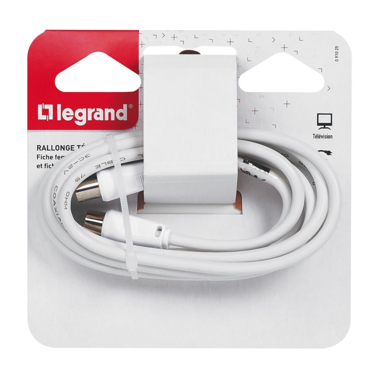 LEGRAND - Rallonge télévision 5m diamètre 9.5mm 91025 | CDL-ELEC