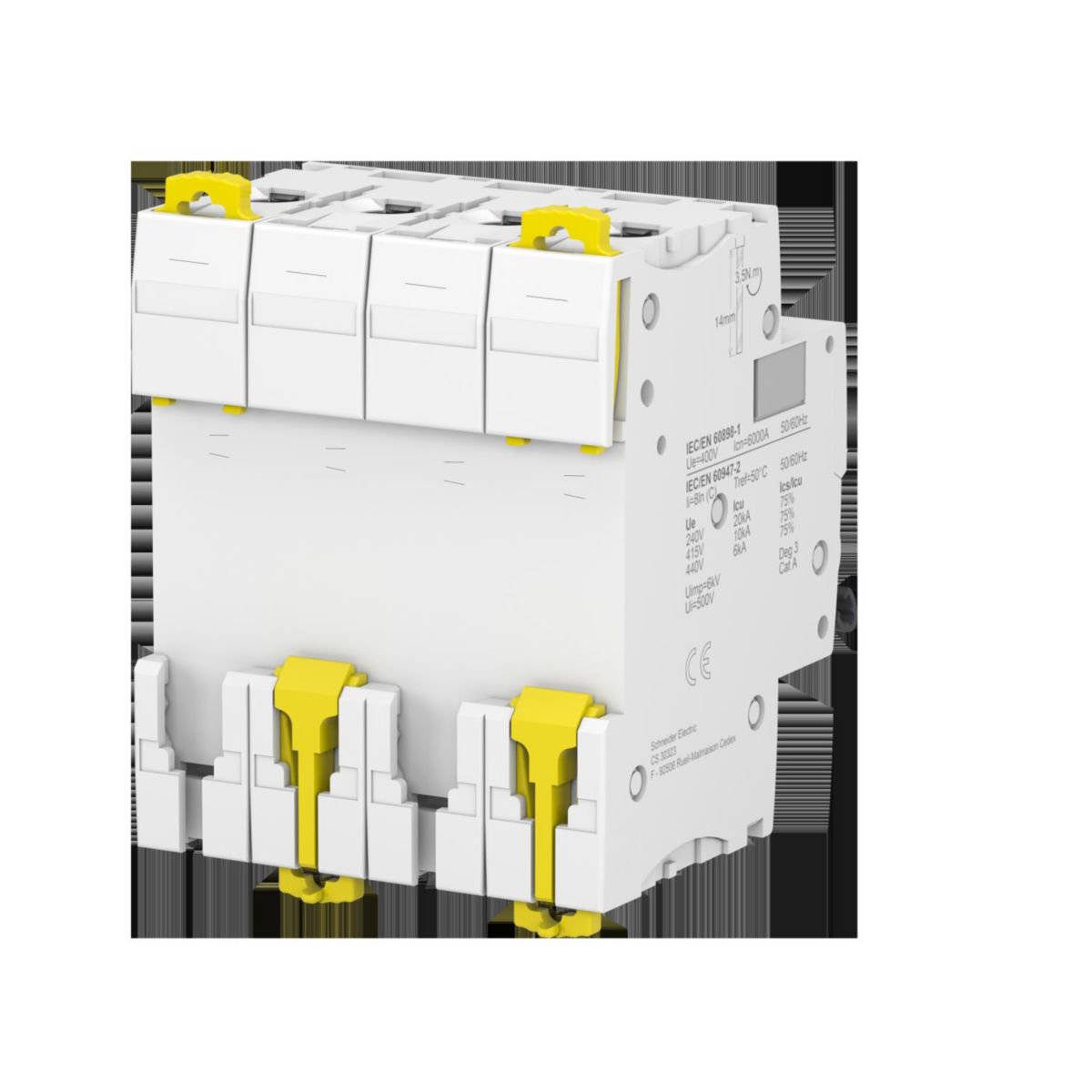 SCHNEIDER ELECTRIC - ACTI9 disjoncteur ic60N 4P 63A COURBE C Réf ...