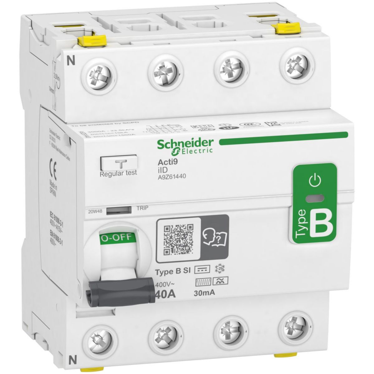 SCHNEIDER ELECTRIC - Acti9 - interrupteur différentiel iID instantané - In 40A 4 modules ...