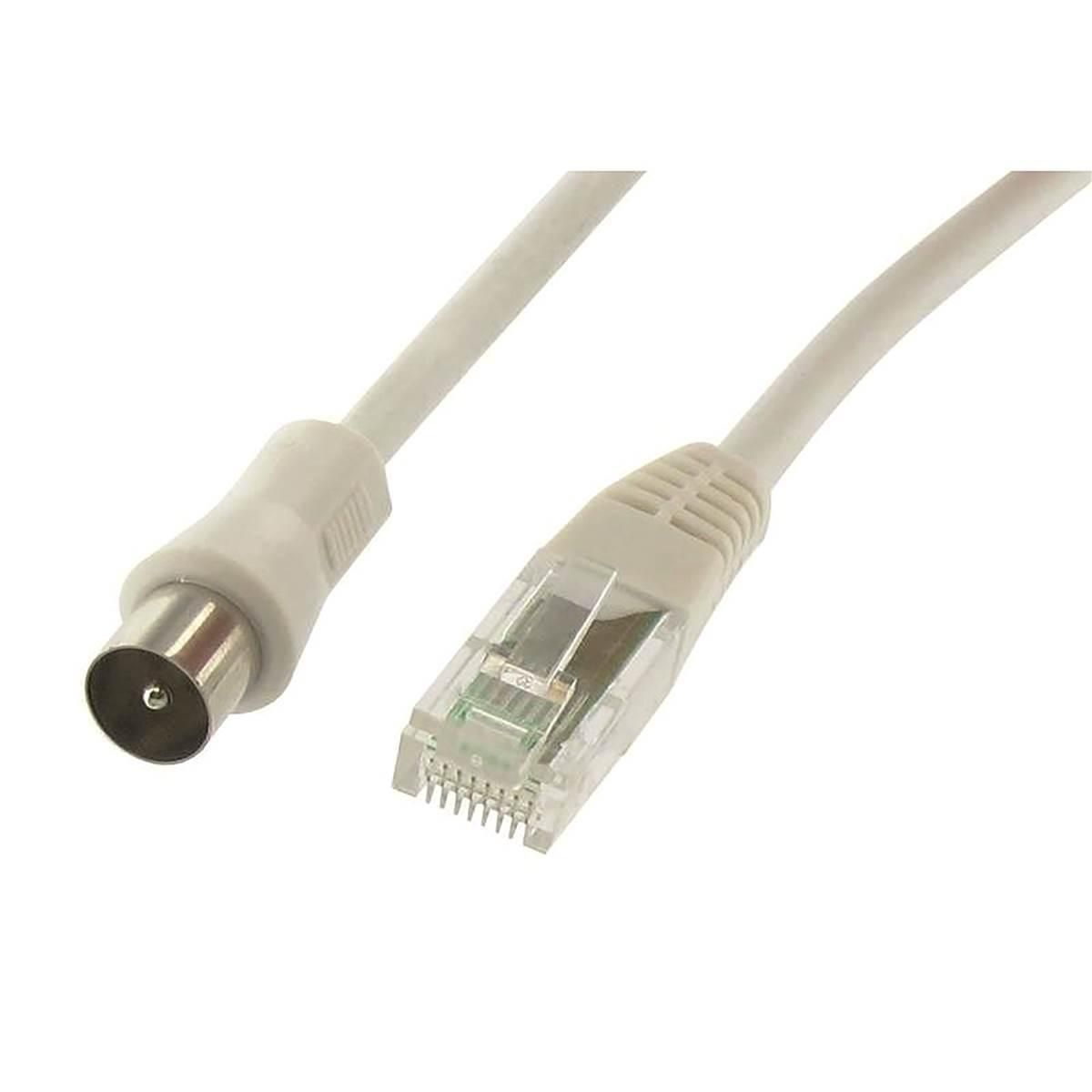 UNIFORMATIC - Cordon Balun RJ45 vers connecteur coaxial TV 9,52 mm ...