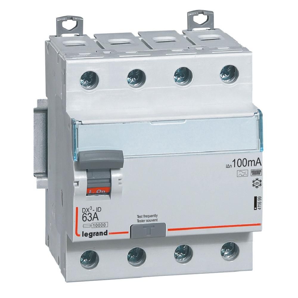 LEGRAND - Dx3 inter diff 4p neutre gauche 63a 100ma type f Réf.411699 | CDL ELEC